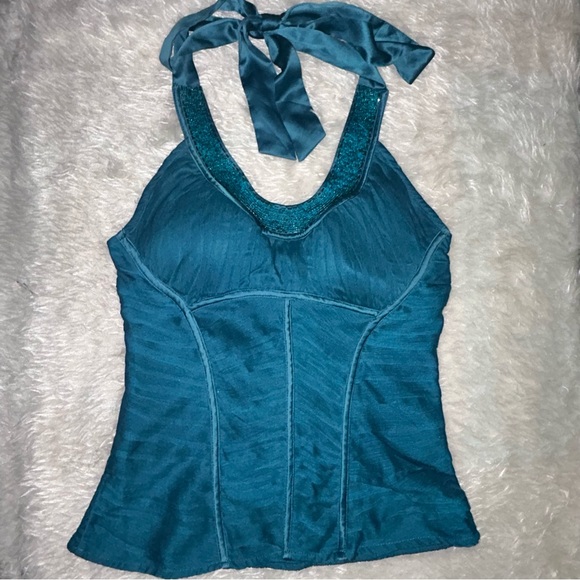 bebe | Tops | Y2k Bebe Beaded Halter Top | Poshmark